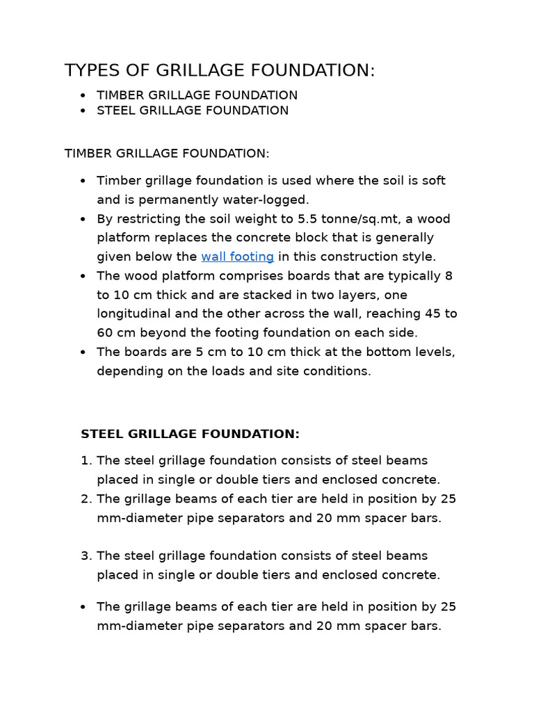 Grillage Foundation Types Explained | PDF