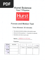 Year 7 Forces Worksheet and Revision | PDF | Force | Speed