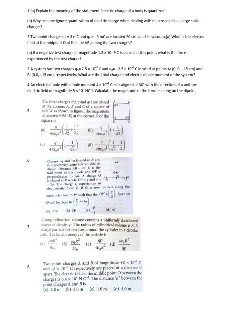 Assignment 1.3 Dipole and Electric Field | PDF