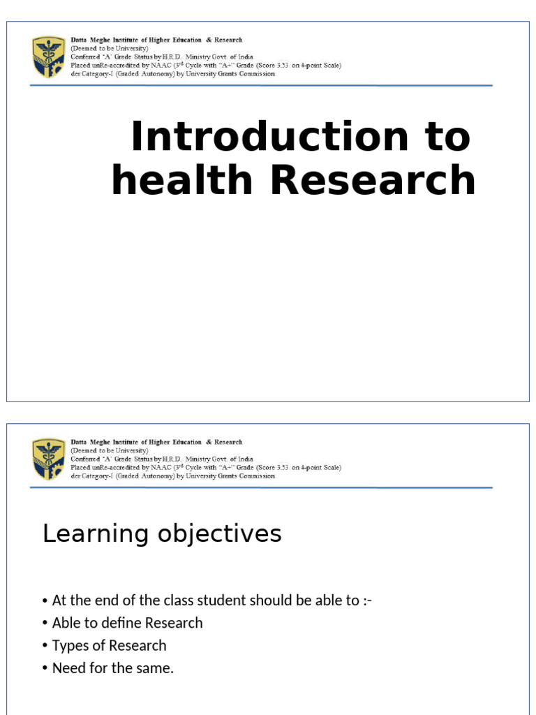 Introduction To Research | PDF | Knowledge | Clinical Trial