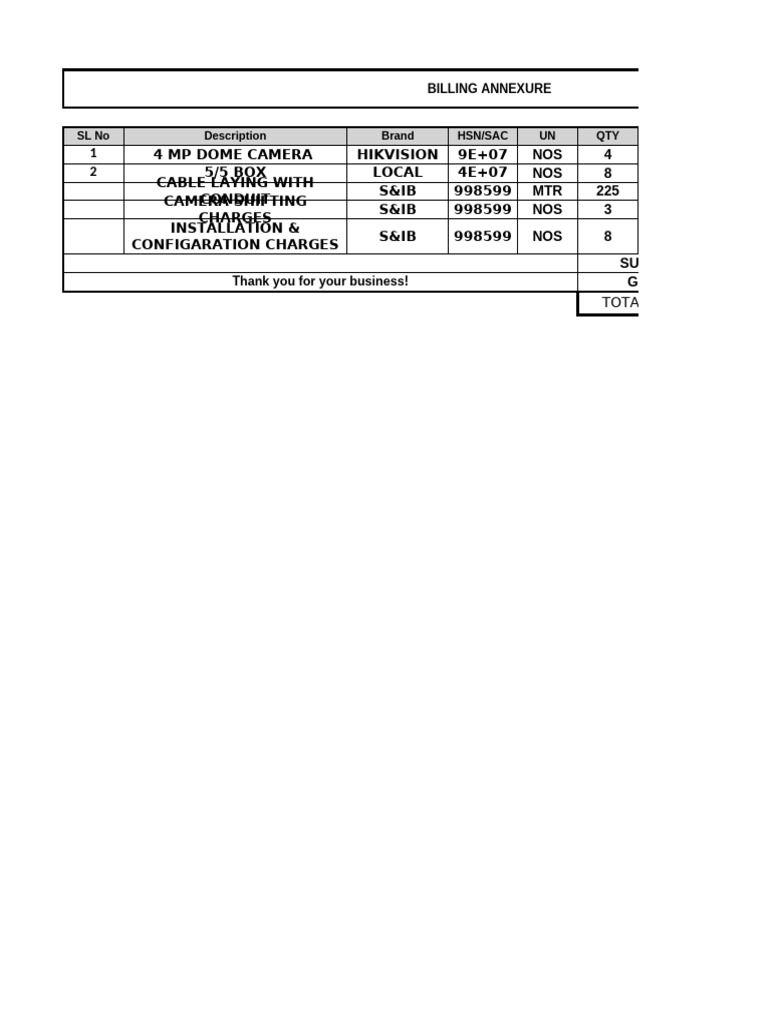 Bill Annexure COOKME | PDF