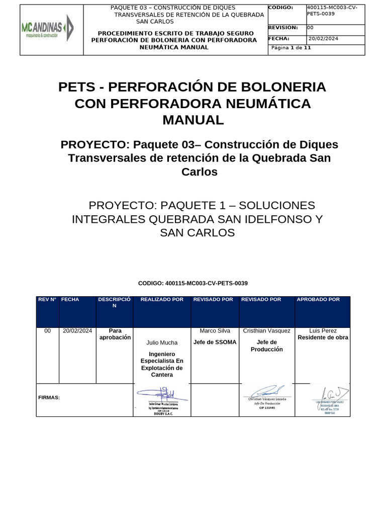 Bou003 CV Pets 0039 | PDF | Perforación