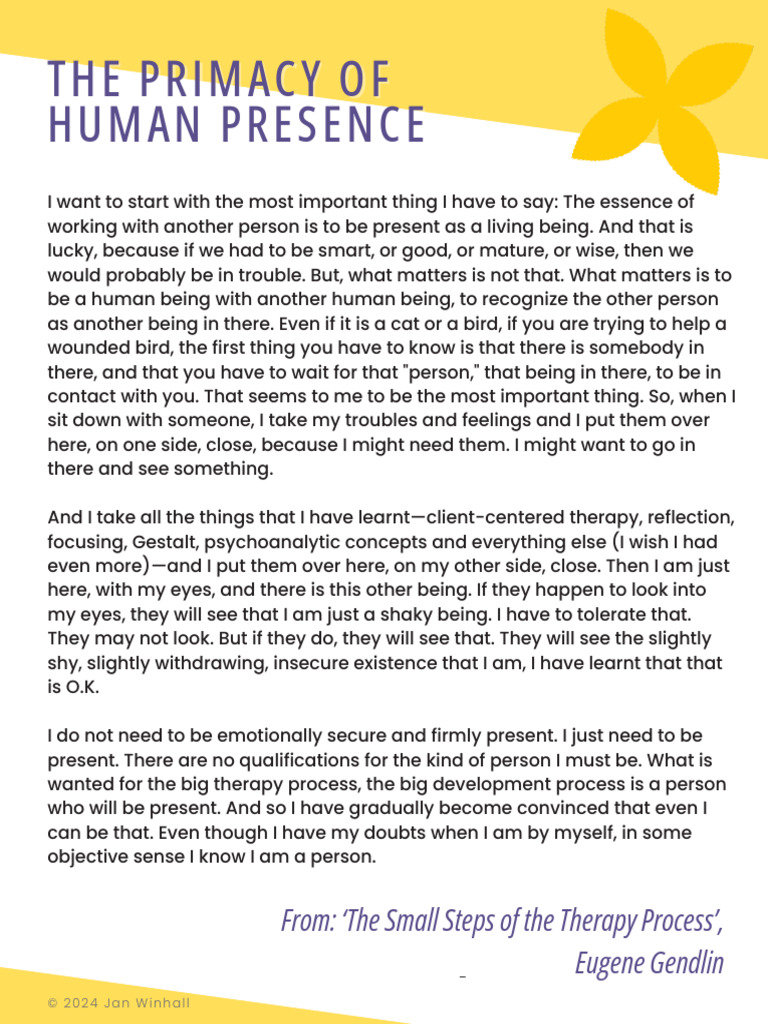Primacy of Human Presence | PDF