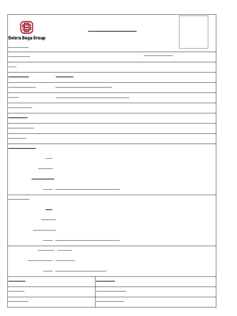 Biodata Karyawan PT Selera Boga Group | PDF