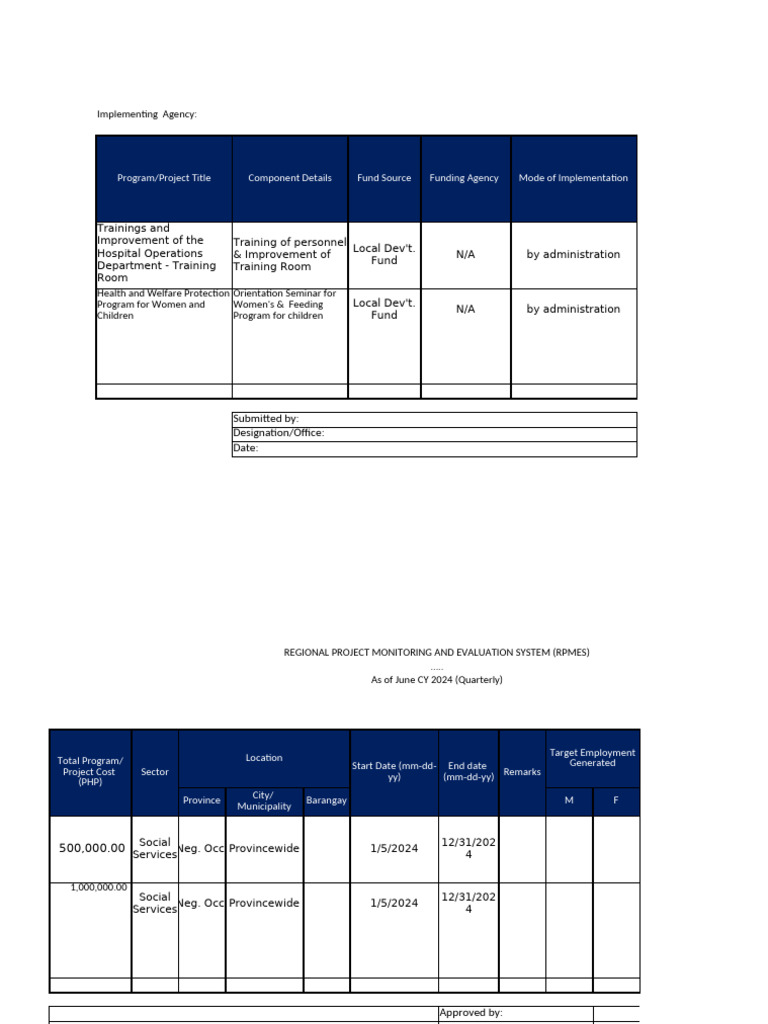 Revised RPMES Form 1 HOD Sample | PDF | Economies