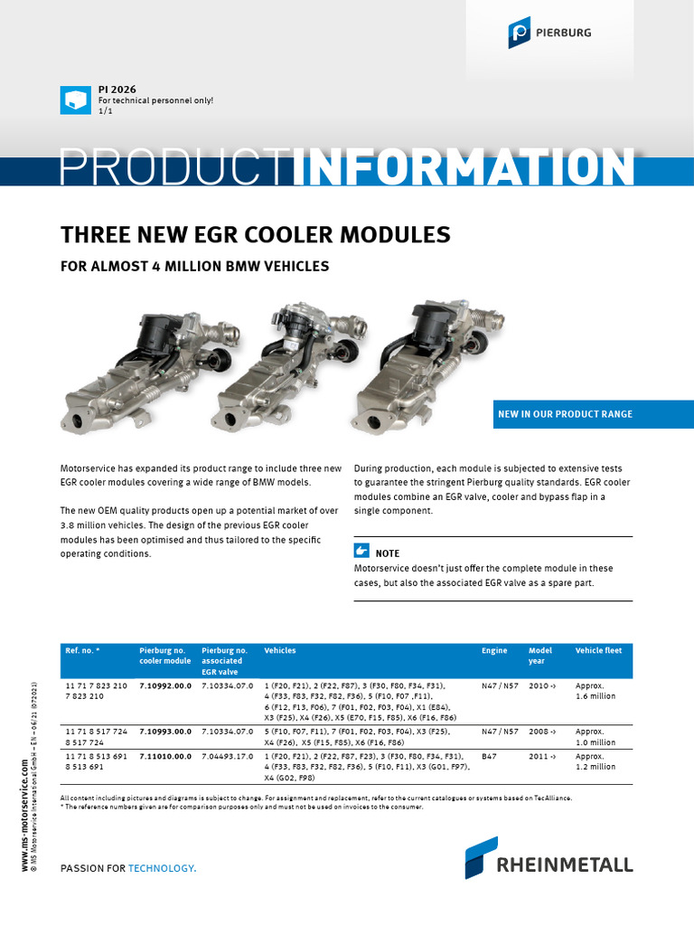 Three New EGR Cooler Modules For Almost 4 Million BMW Vehicles 1773253 ...