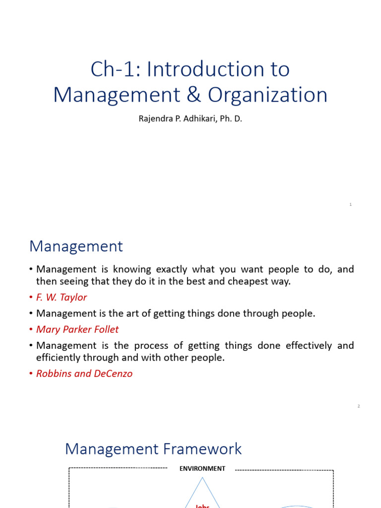 Introduction to Management Concepts | PDF | System | Organizational ...