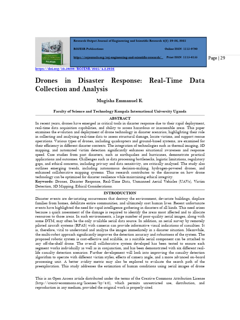 Drones in Disaster Response: Real-Time Data Collection and Analysis ...