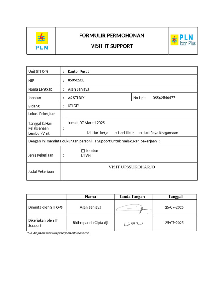 Visit Ridho 19 Juli 2024 | PDF