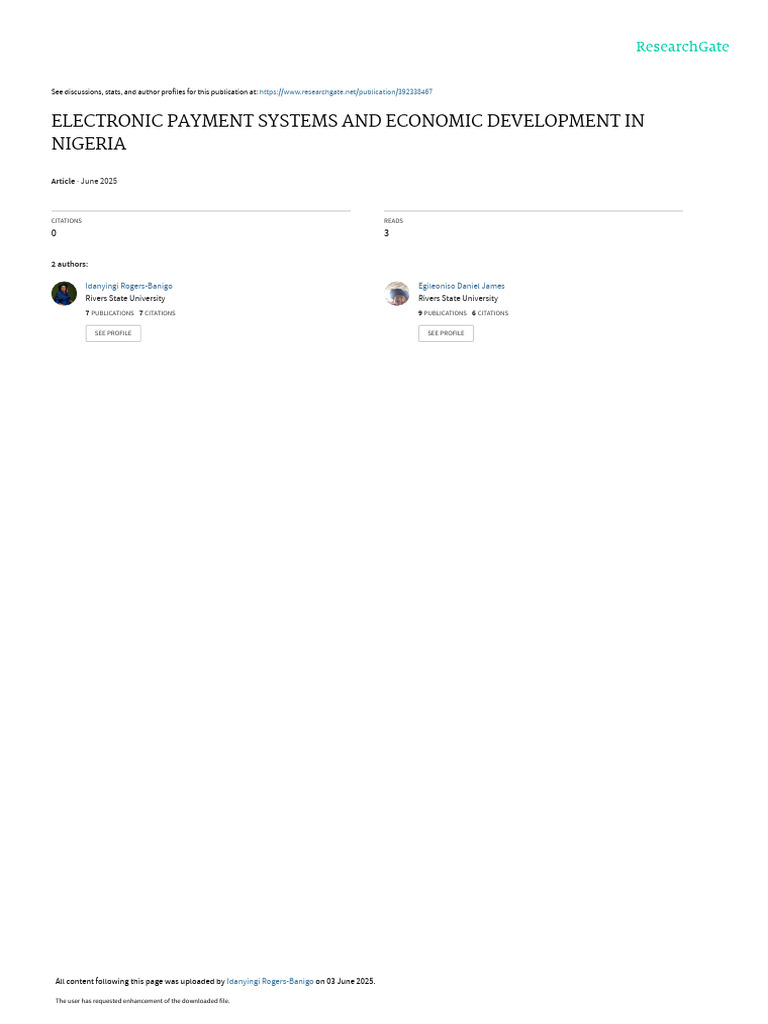 Electronicpaymentsystems Rogers | PDF | Payment System | Economic Growth