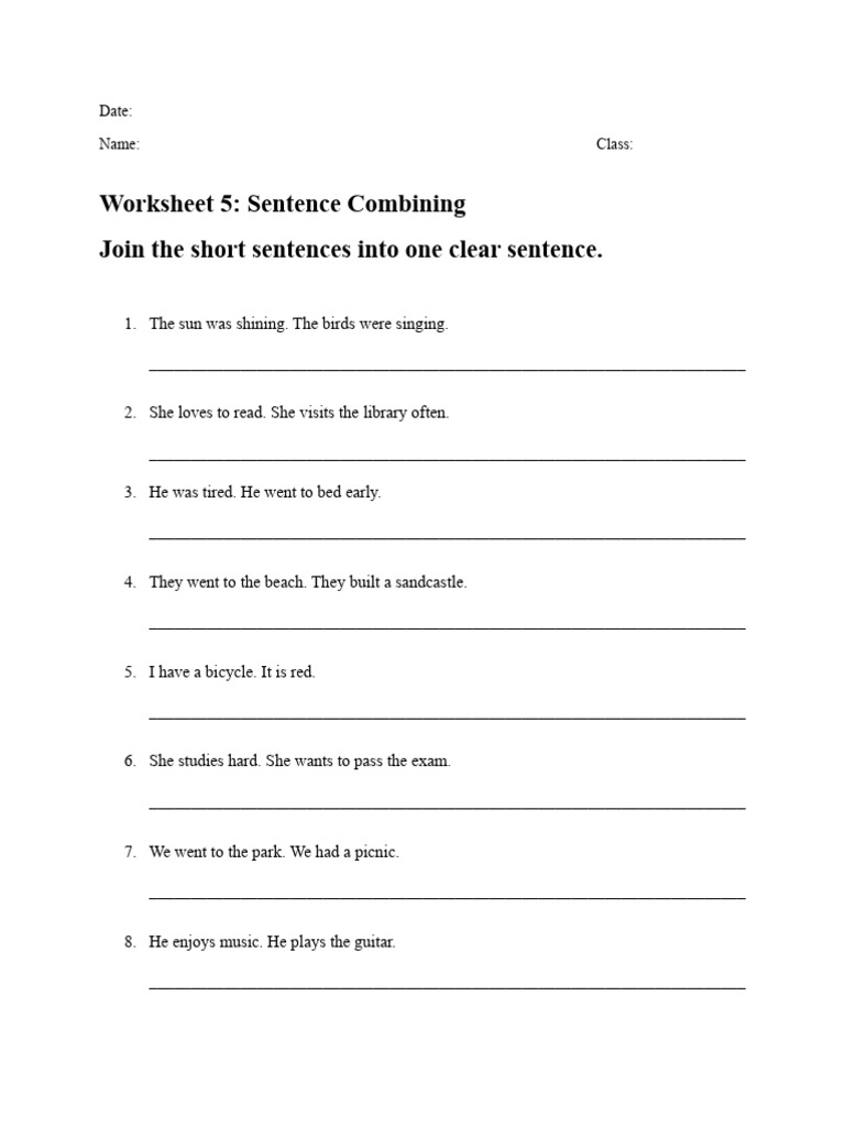 Sentence Combining Test | PDF