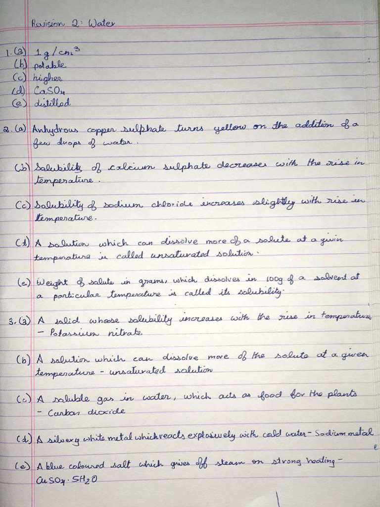 Water Revision 2 | PDF