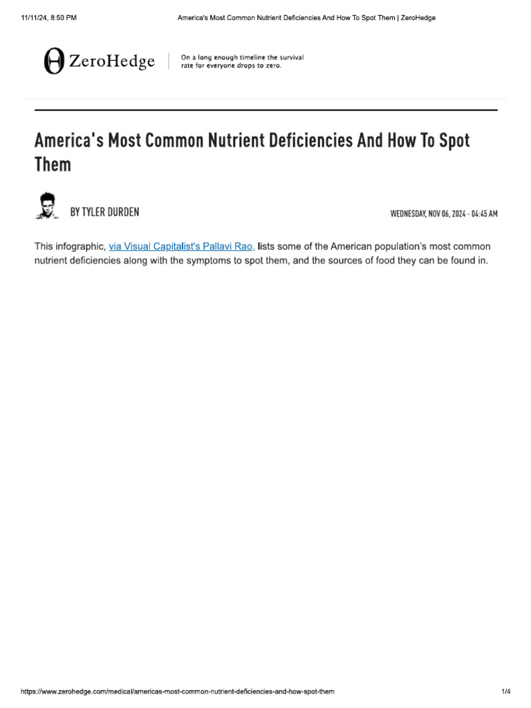 America - S Most Common Nutrient Deficiencies and How To Spot Them ...
