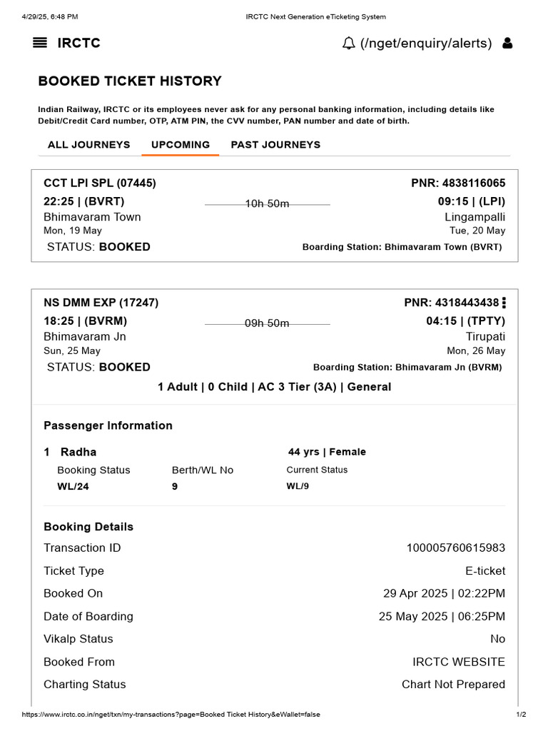 IRCTC Next Generation eTicketing Overview | PDF | Personal Finance ...