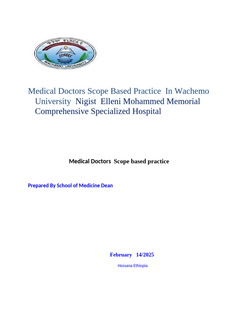 Medical Doctors' Scope of Practice in Ethiopia | PDF | Pathology ...