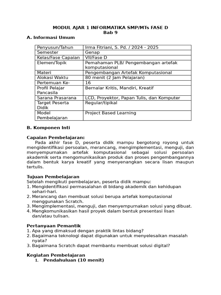 Modul Ajar PJBL | PDF
