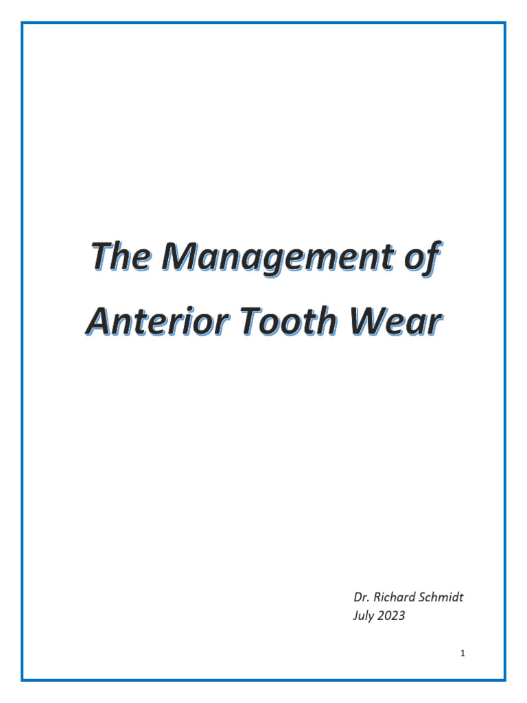 2 PDF Anterior Tooth Wear Final Draft | PDF | Orthodontics | Dental Implant