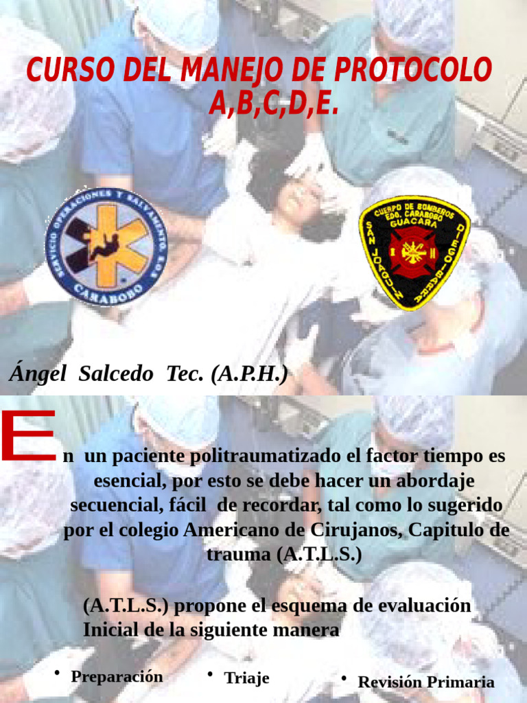 Curso Del Protocolo A, B, C, D, E en APH | PDF | Paramédico | Especialidades Medicas