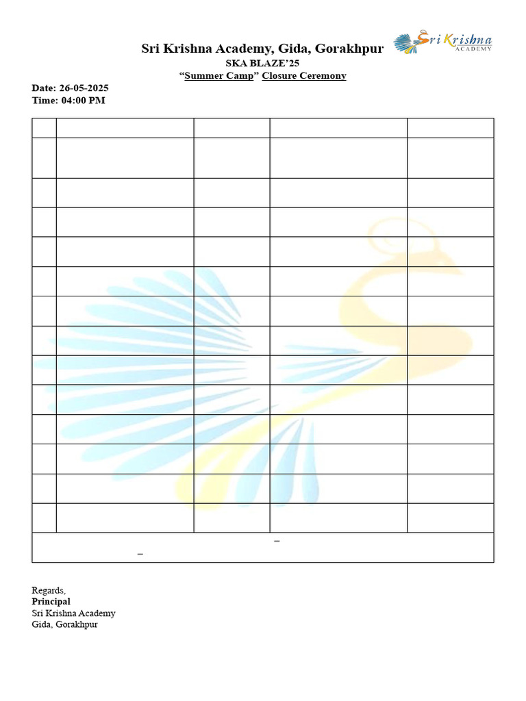 Sumer Camp Celebration-1 | PDF