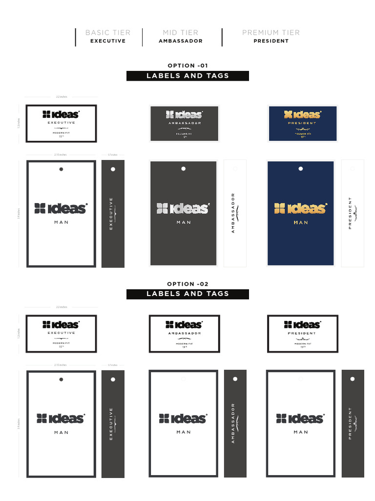 Formal Shirts Labels Final With Sizes | PDF