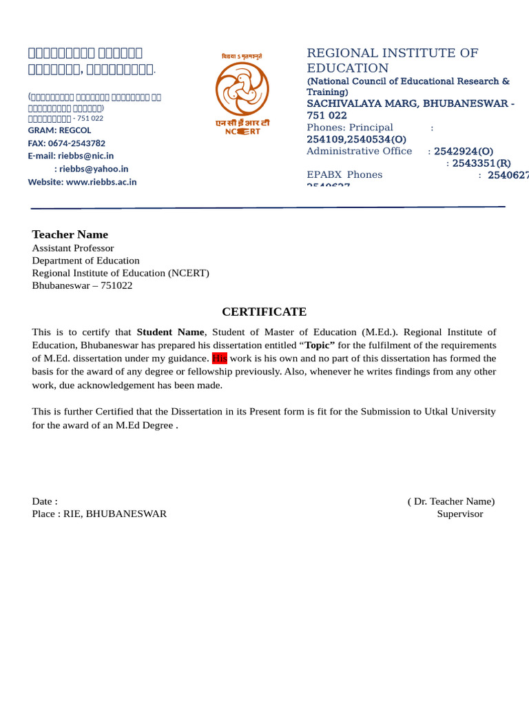 Certificate RIE | PDF