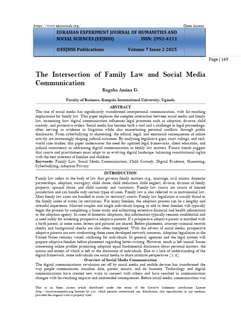 The Intersection of Family Law and Social Media Communication (WWW - Ac ...