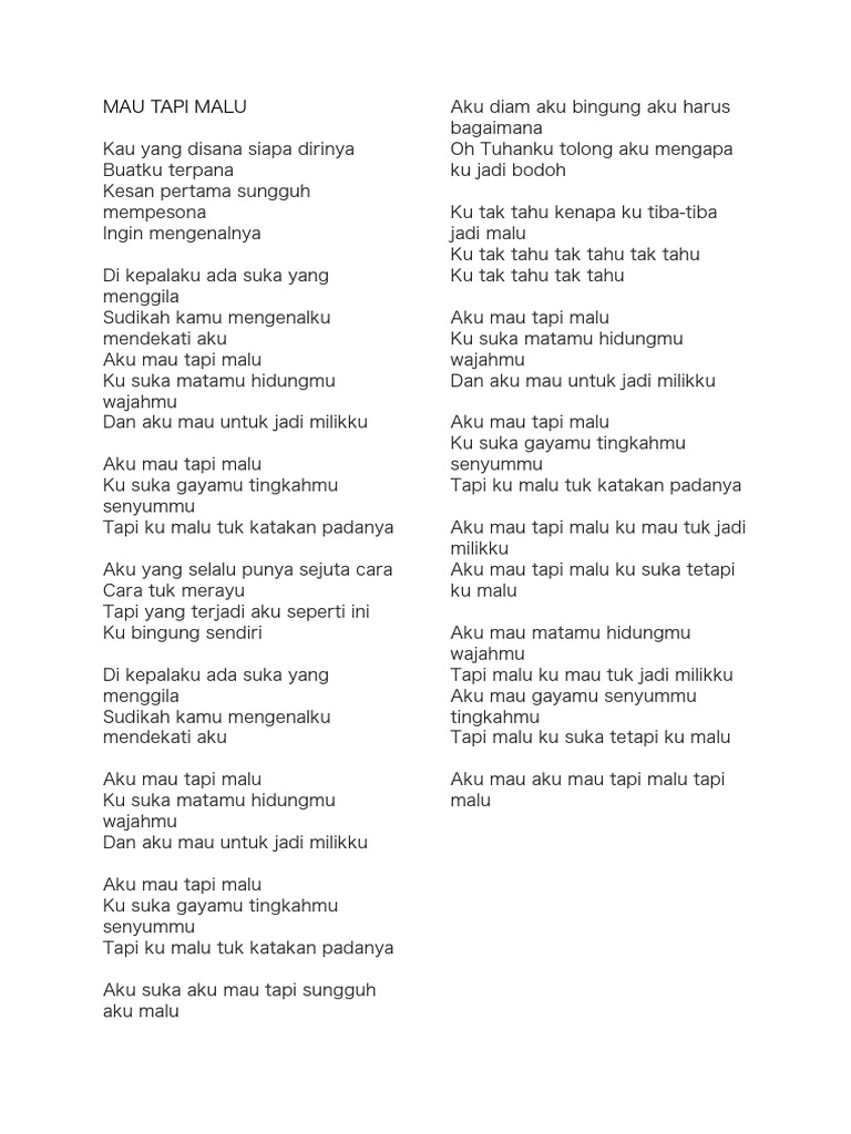 Mau Tapi Malu | PDF