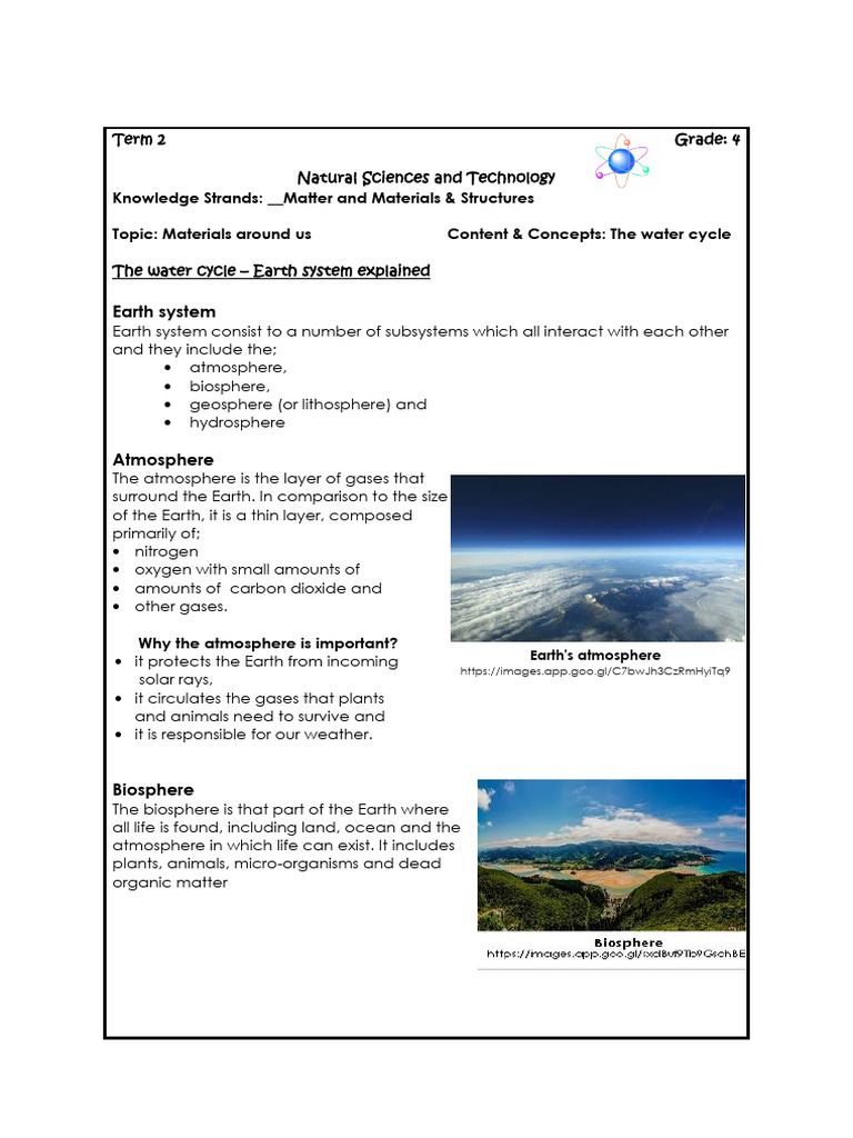 Earth System and Water Cycle Overview | PDF | Earth Sciences | Earth