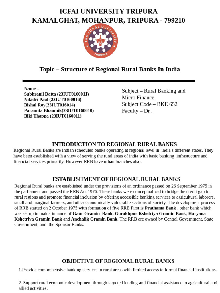 Microfiance and Rural Banking | PDF | Banks | Reserve Bank Of India