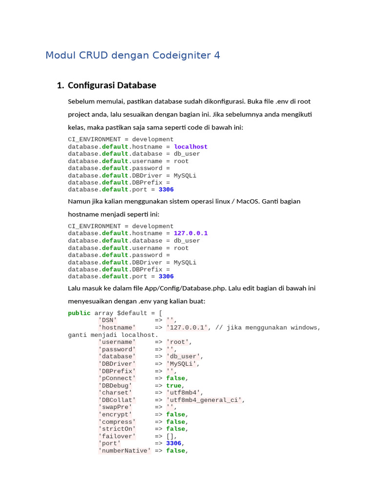 Modul CRUD Dengan Codeigniter 4 | PDF