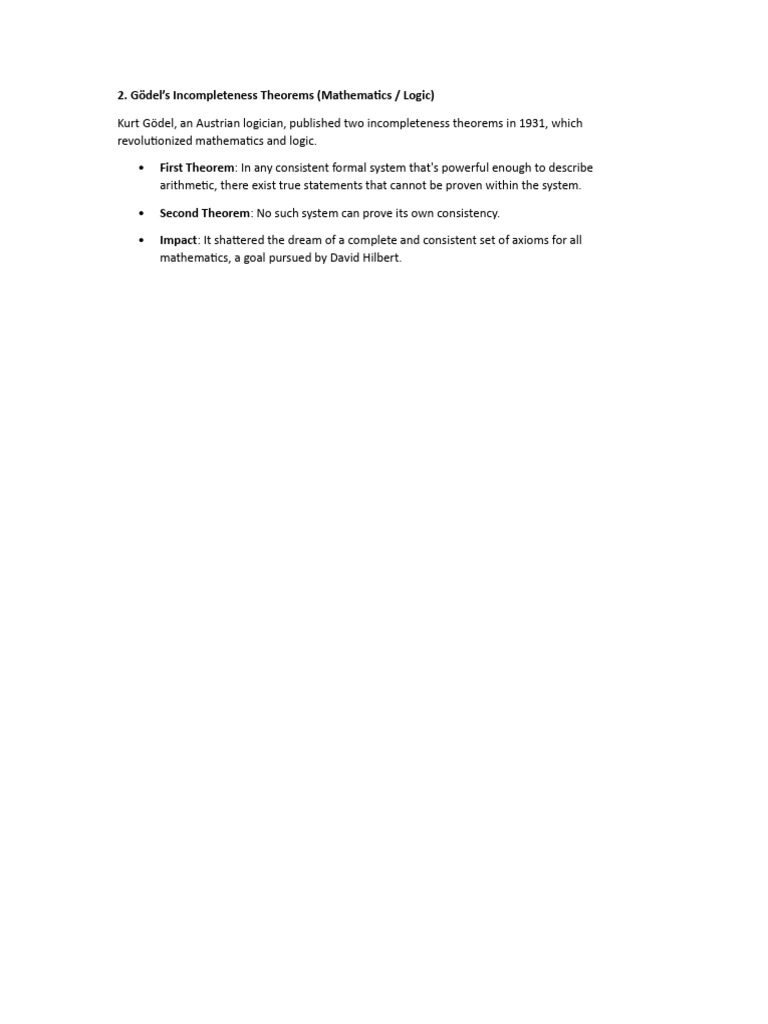Gödel's Incompleteness Theorems Explained | PDF