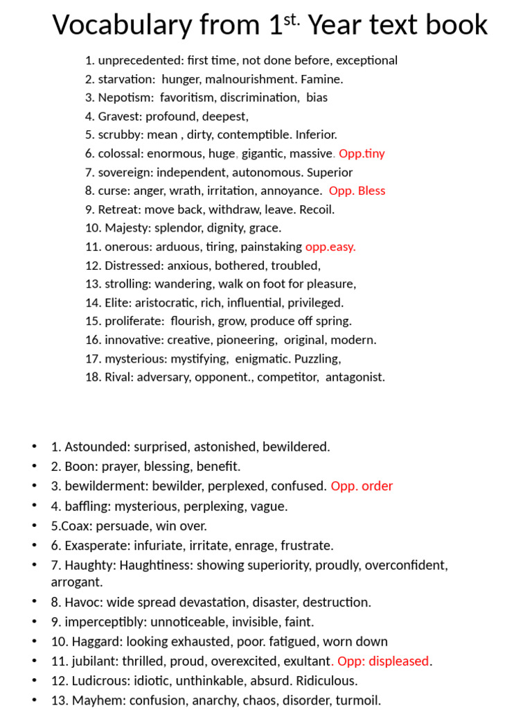 Essential Vocabulary for 1st Year Students | PDF | Social Psychology