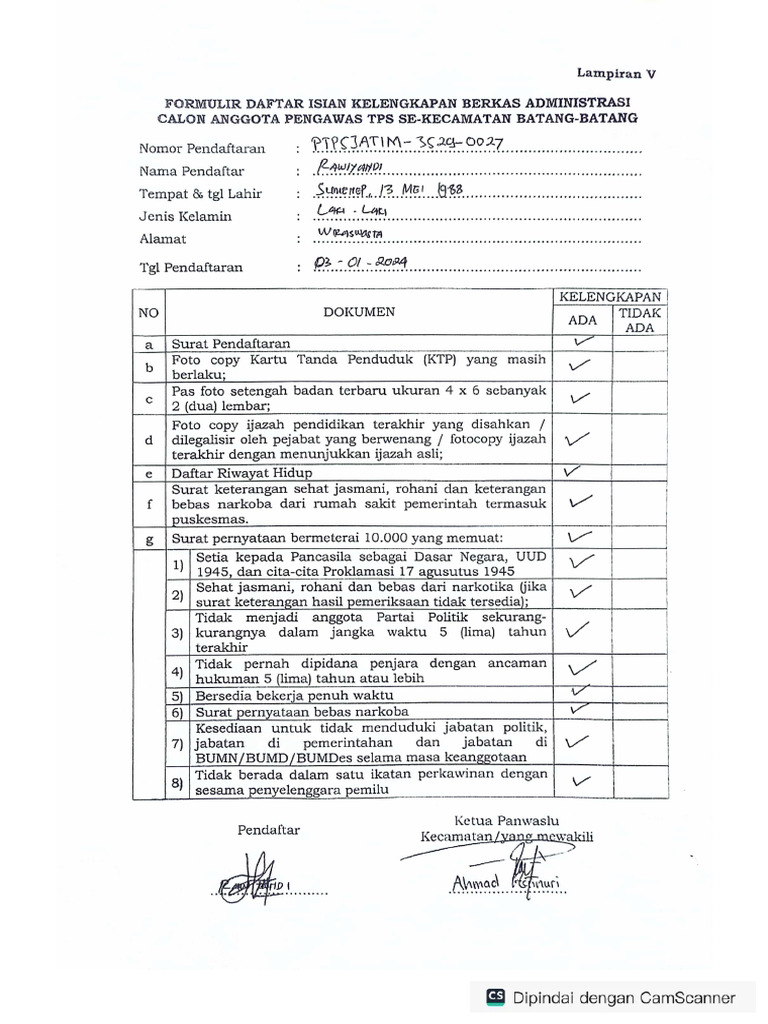 Cek List Rawiyandi | PDF