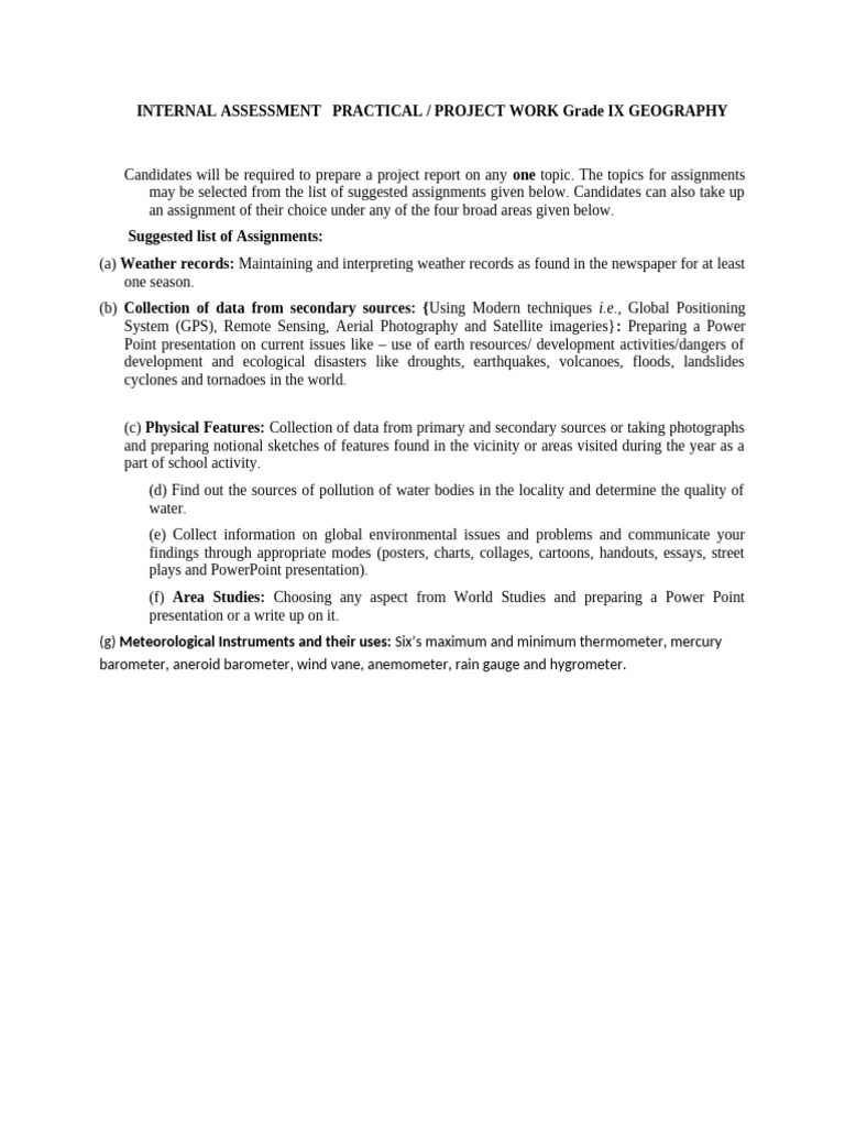 Geography Project Grade 9,10 | PDF | Natural Environment | Physical ...
