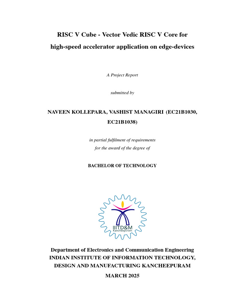 RISCV Vedhicalu Accelerator Vector | PDF | Central Processing Unit | Computer Architecture
