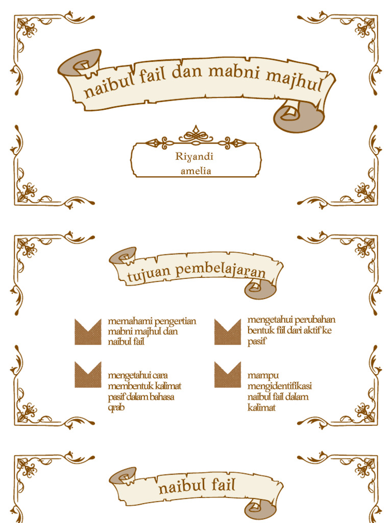 Naibul Fail dan Mabni Majhul dalam Bahasa Arab | PDF