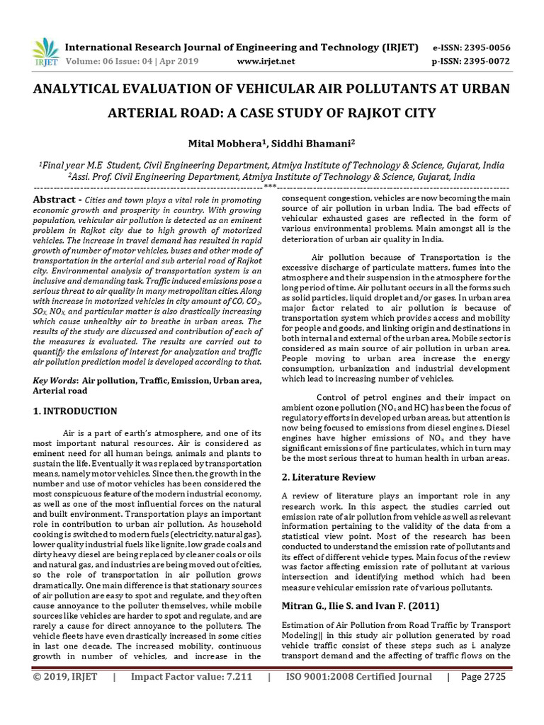 Air Pollution Analysis in Rajkot City | PDF | Air Pollution | Exhaust Gas