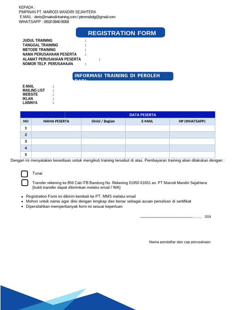 Form Registrasi. 1 | PDF