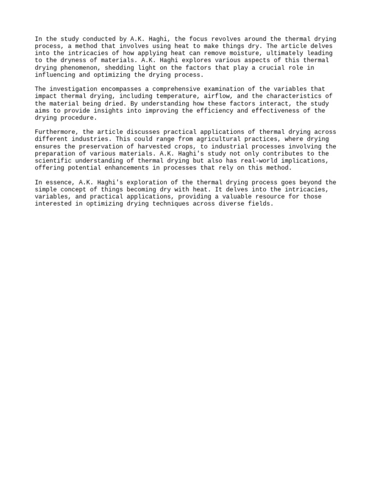 Thermal Drying Process | PDF