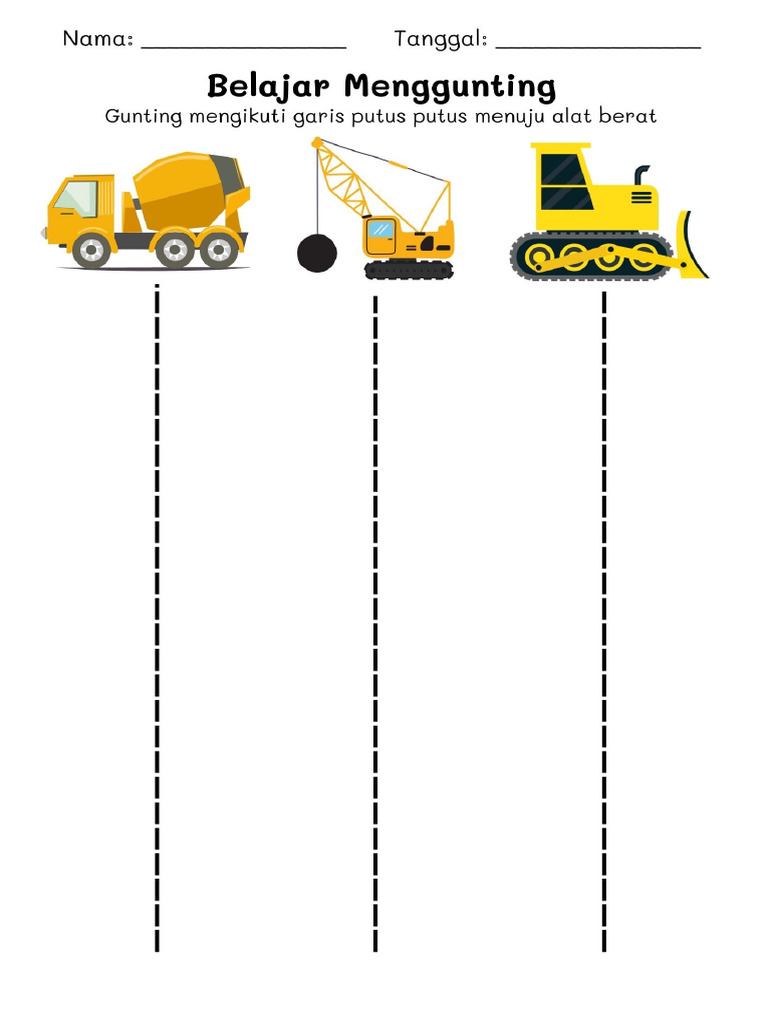 Worksheet Belajar Menggunting | PDF