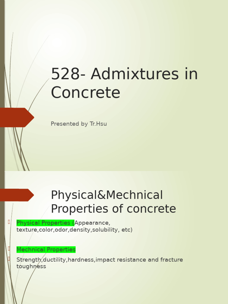 528 - Admixtures in Concrete | PDF