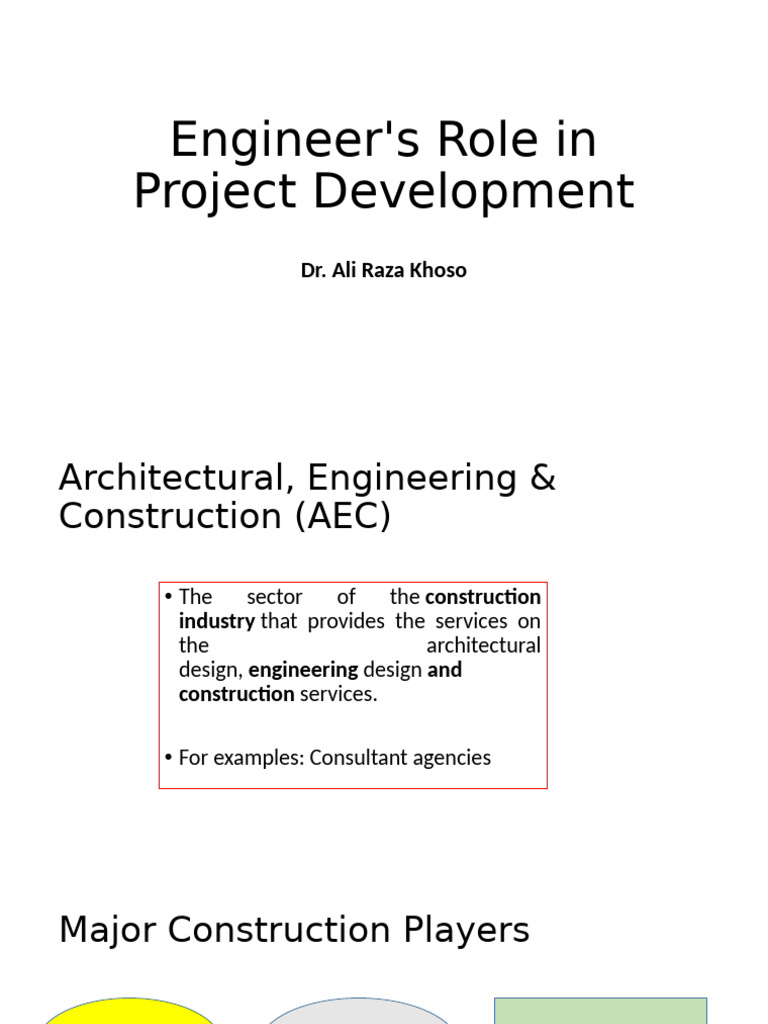 Engineer's Role in Project Lifecycle | PDF | Architect