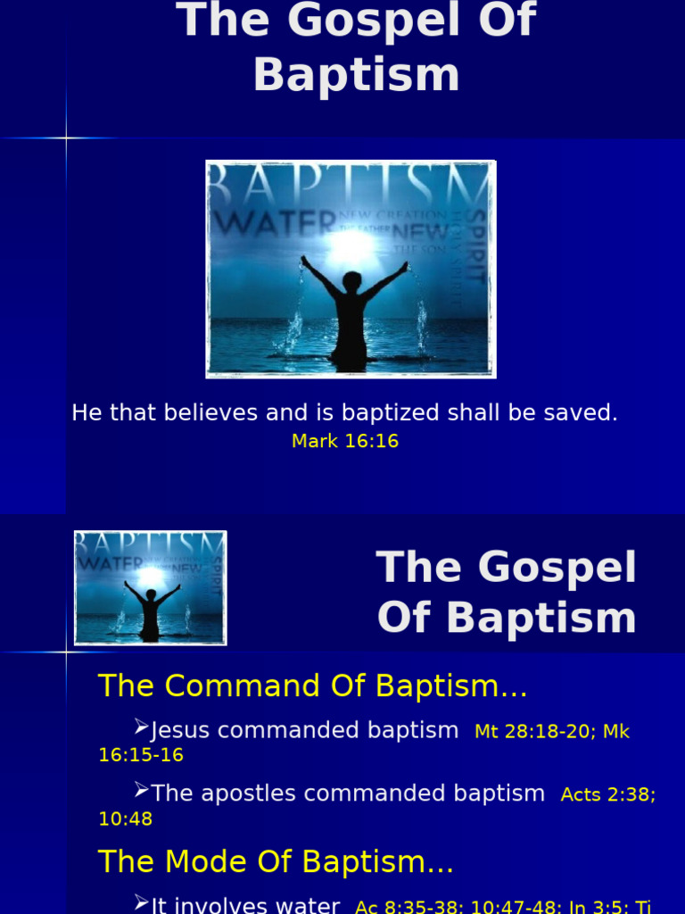 The Gospel of Baptism | PDF