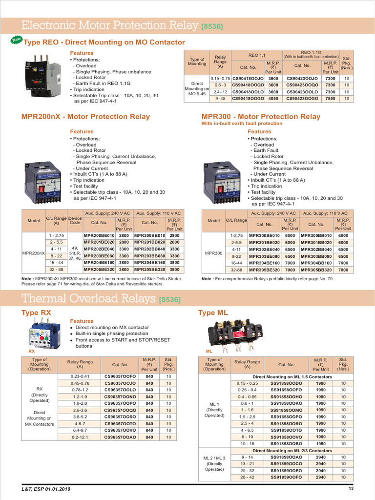 ESP Price List 01jan2019 08 | PDF | Relay | Manufactured Goods