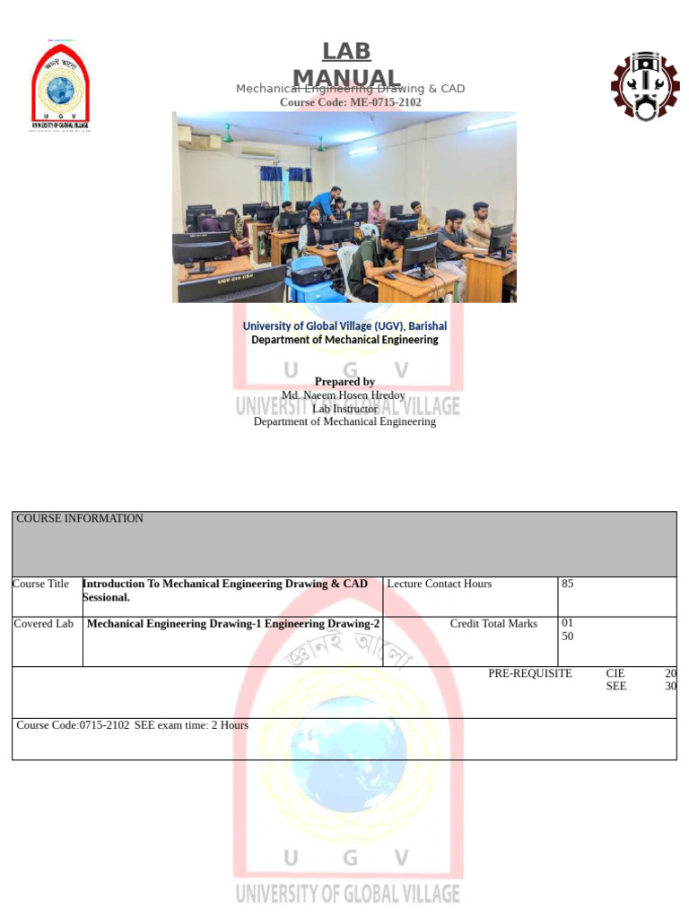Mechanical Engineering Drawing Cad Lab Manual Pdf Cartesian