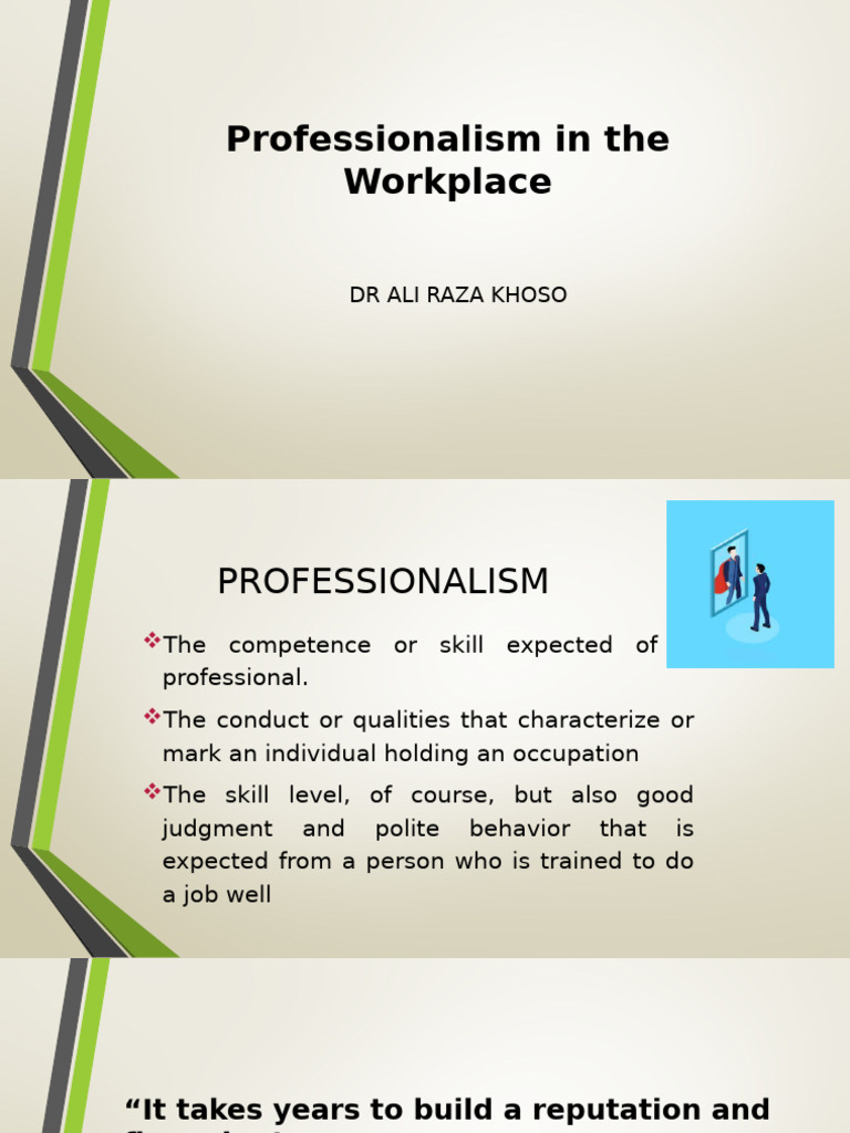 Workplace Professionalism Essentials | PDF | Body Language | Communication