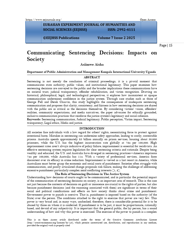 Communicating Sentencing Decisions | PDF | Sentence (Law) | Crime ...