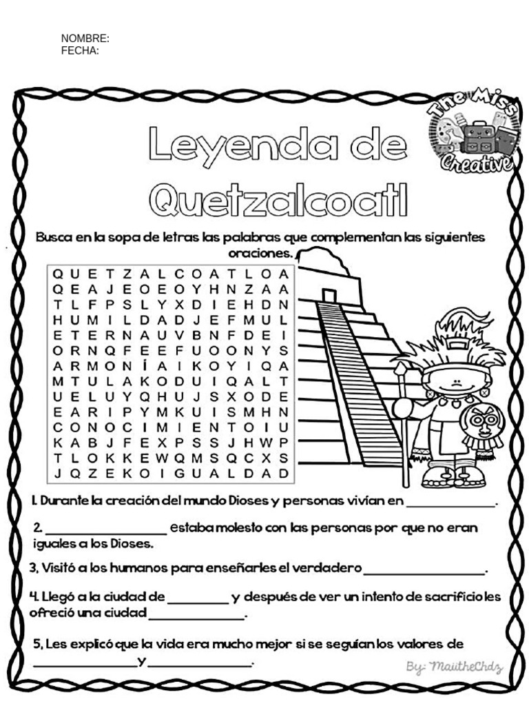 Actividad para Trabajar Leyendas | PDF