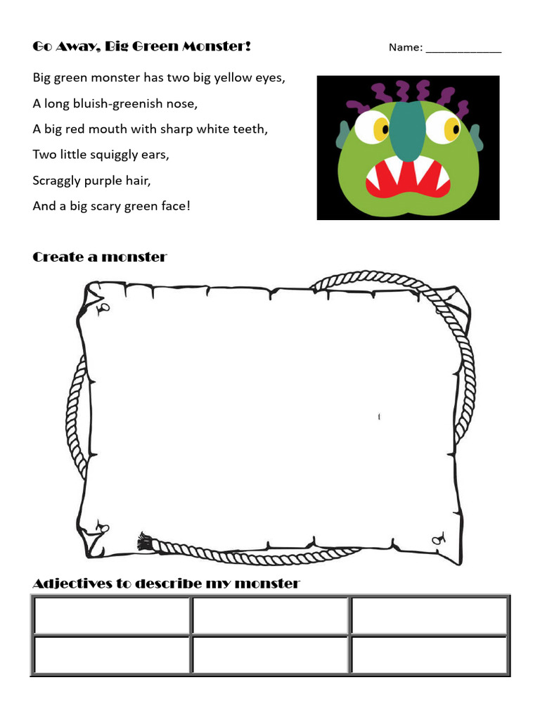 Go Away, Big Green Monster! | PDF