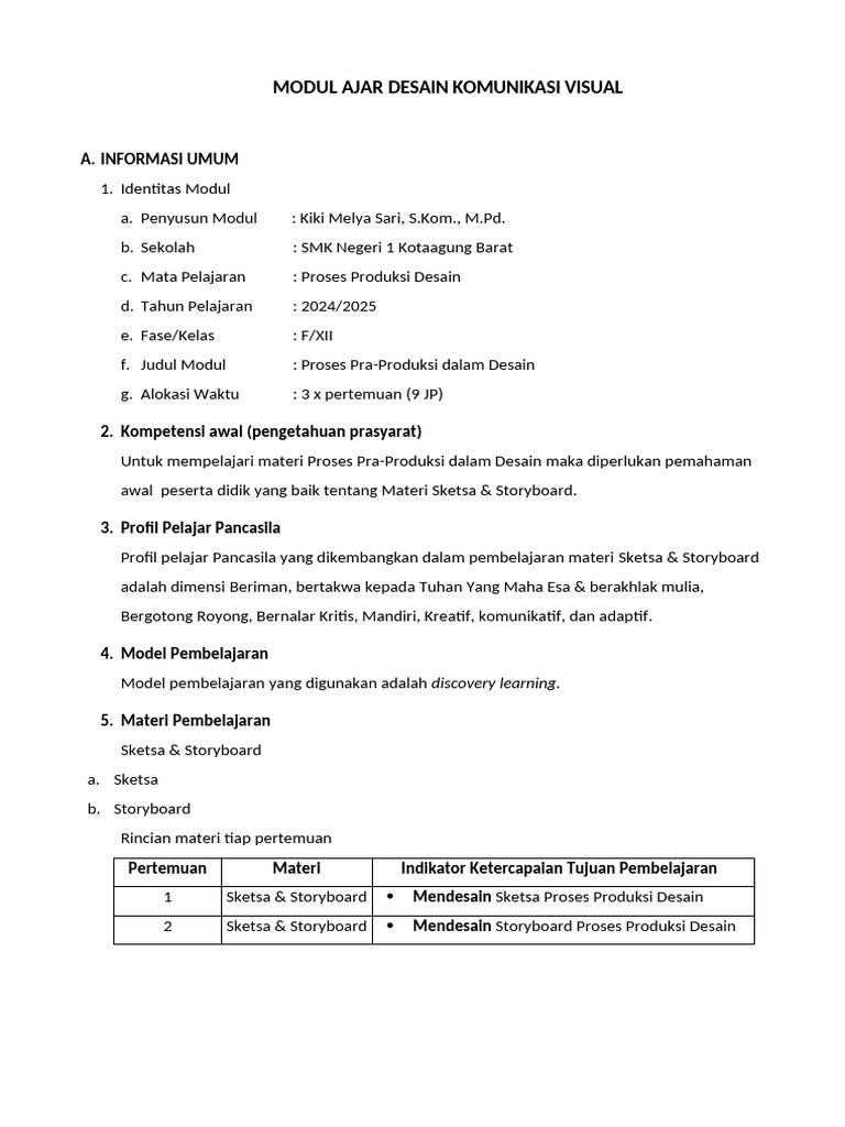 Modul Ajar Desain Komunikasi Visual-Fase F | PDF